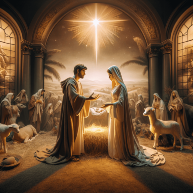 El matrimonio de José y María en el nacimiento de Jesús